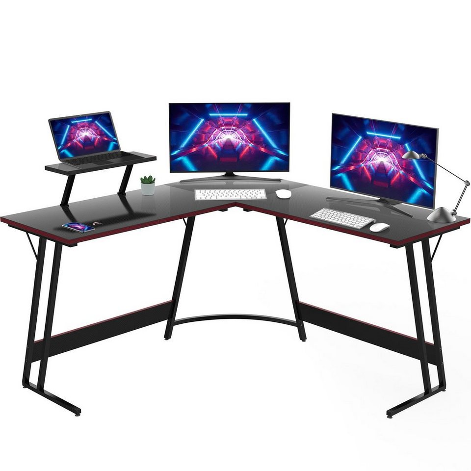 Homall Gamingtisch Computertisch 130 130cm Schreibtisch Gamer L